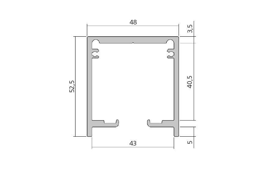 Warsteiner Alu - Guide profile, top - 6mtr/lng - System 615