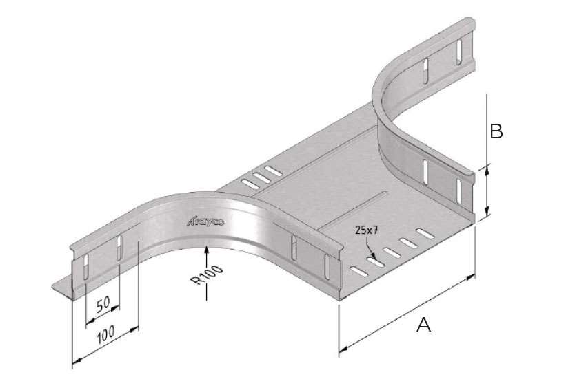 Cable tray branch 60x150mm sendzimir