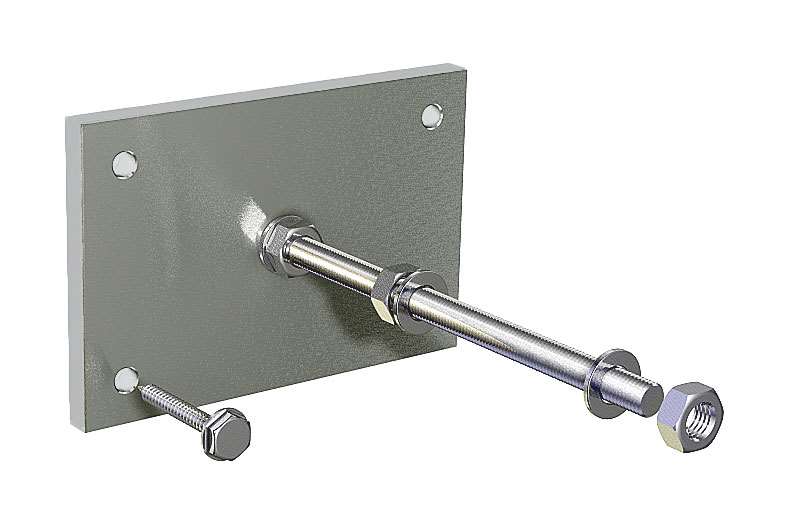 Muurplaat met draadstang 200mm