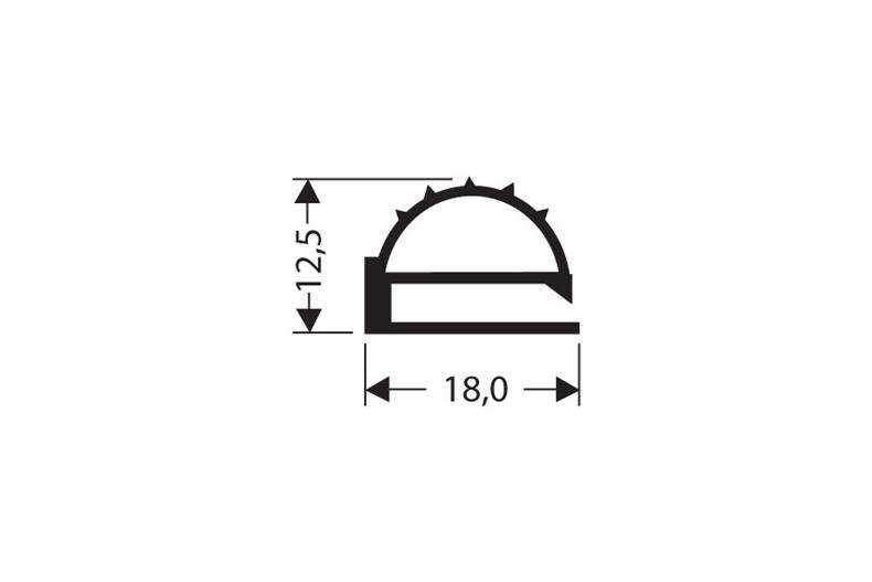 Joint plat pvc l = 2550mm - Profils PVC plats sans aimant