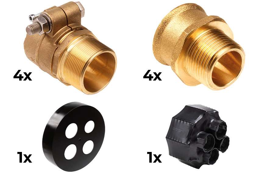 Terrendis - Kit 2 pre-insulated pipe system - 40mm - 1 1/4'