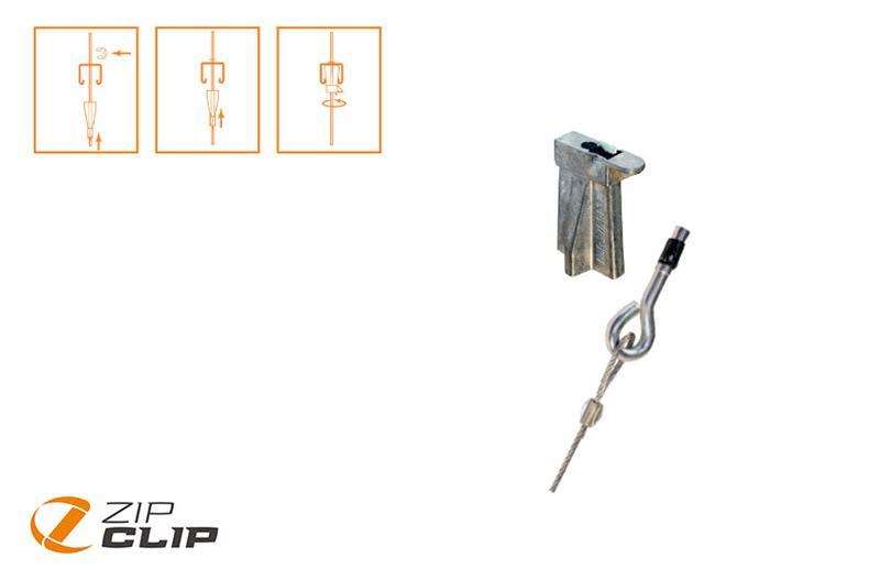 Zip Clip - Plus-on-wire concrete suspension system - 3mtr